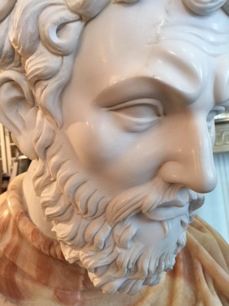 Large Carved Neoclassical Greco-Roman Style Marble Bust at 1stDibs ...