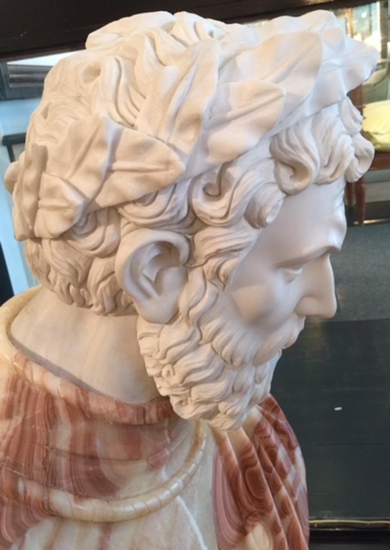 Large Carved Neoclassical Greco-Roman Style Marble Bust at 1stDibs ...