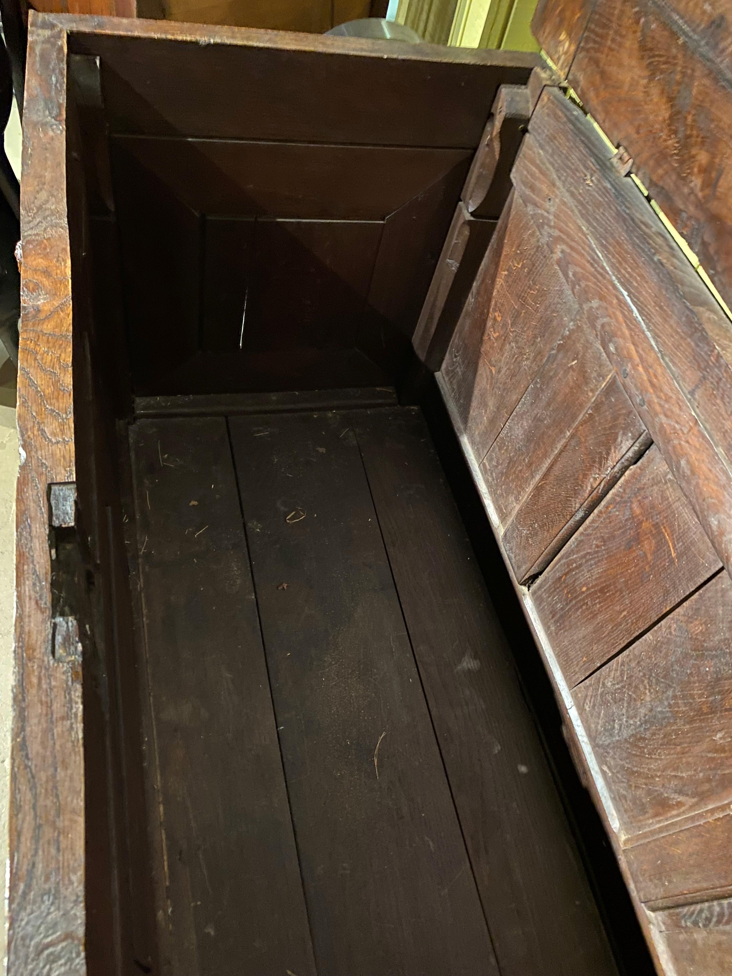Large Carved Oak Coffer or Chest, Probably 18th Century For Sale at 1stDibs