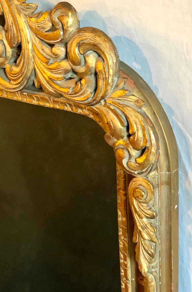 Large Carved Rococo Wall or Console Mirror with Grape and Scroll Design ...