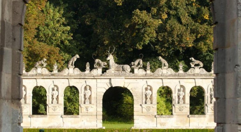 Large Carved Stone Figures of Hunting Dogs Garden Antique Statues ...