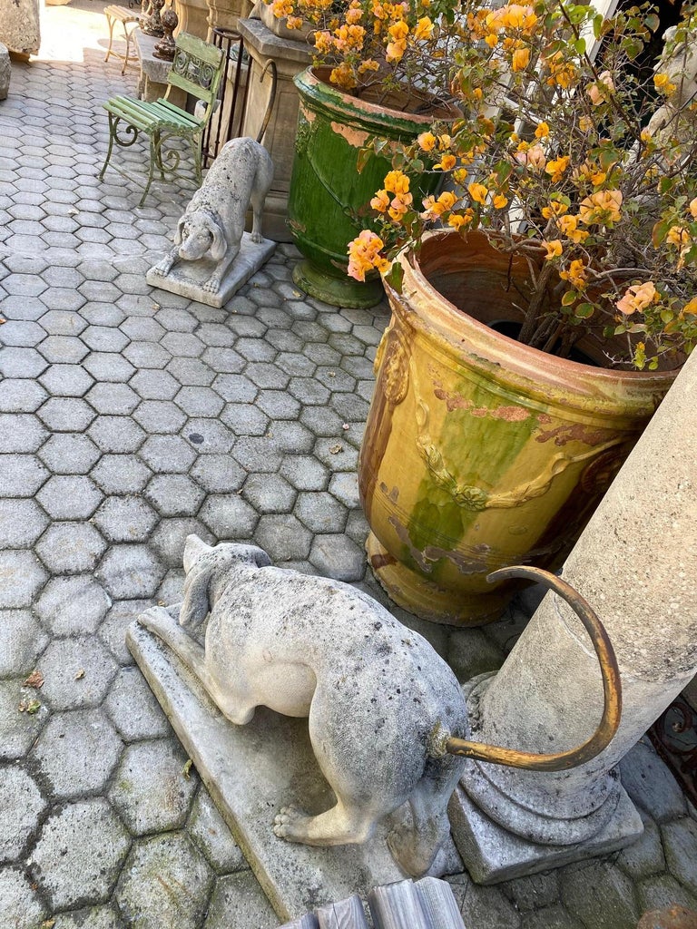 Large Carved Stone Figures of Hunting Dogs Garden Antique Statues ...