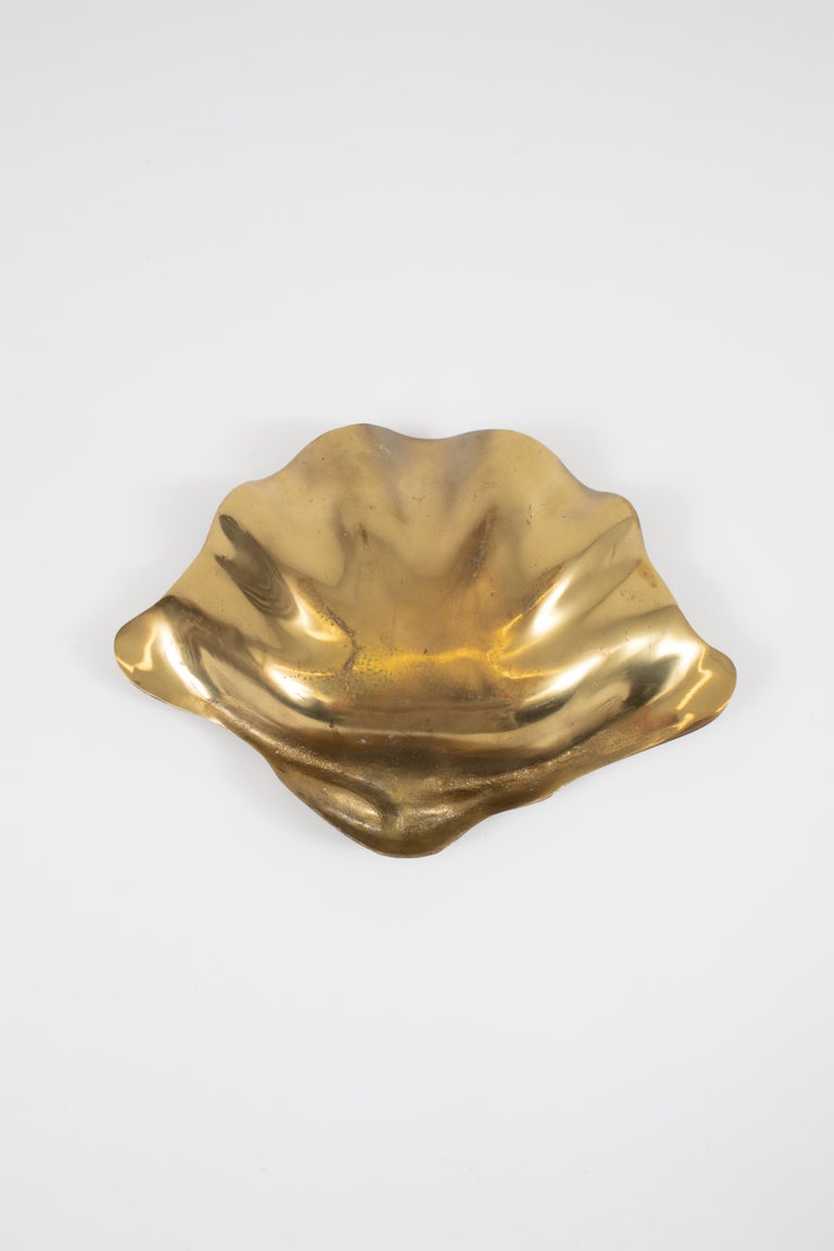 Large Cast Brass Benitier Shell Motif Vide Poche, France, 1970s For ...