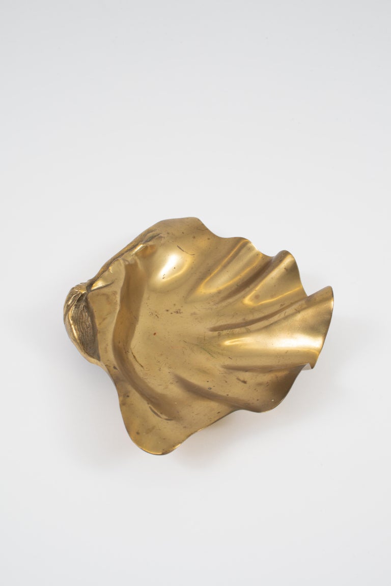 Large Cast Brass Benitier Shell Motif Vide Poche, France, 1970s For ...