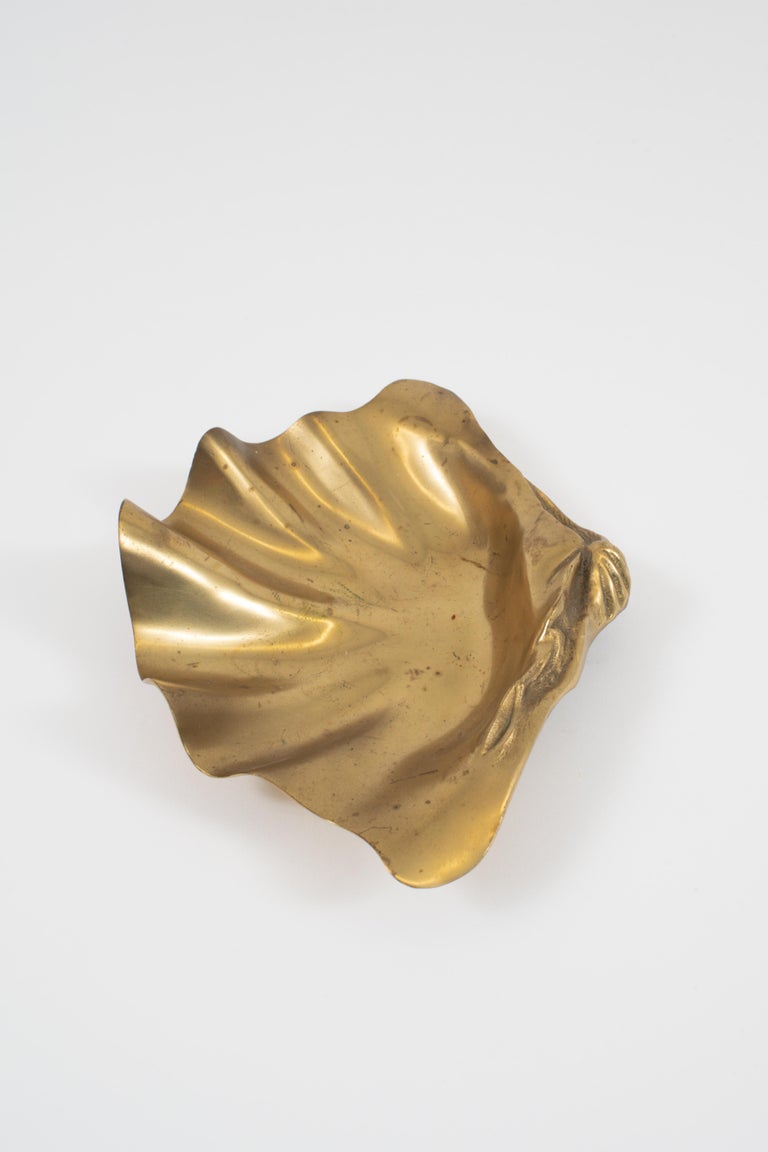 Large Cast Brass Benitier Shell Motif Vide Poche, France, 1970s For ...