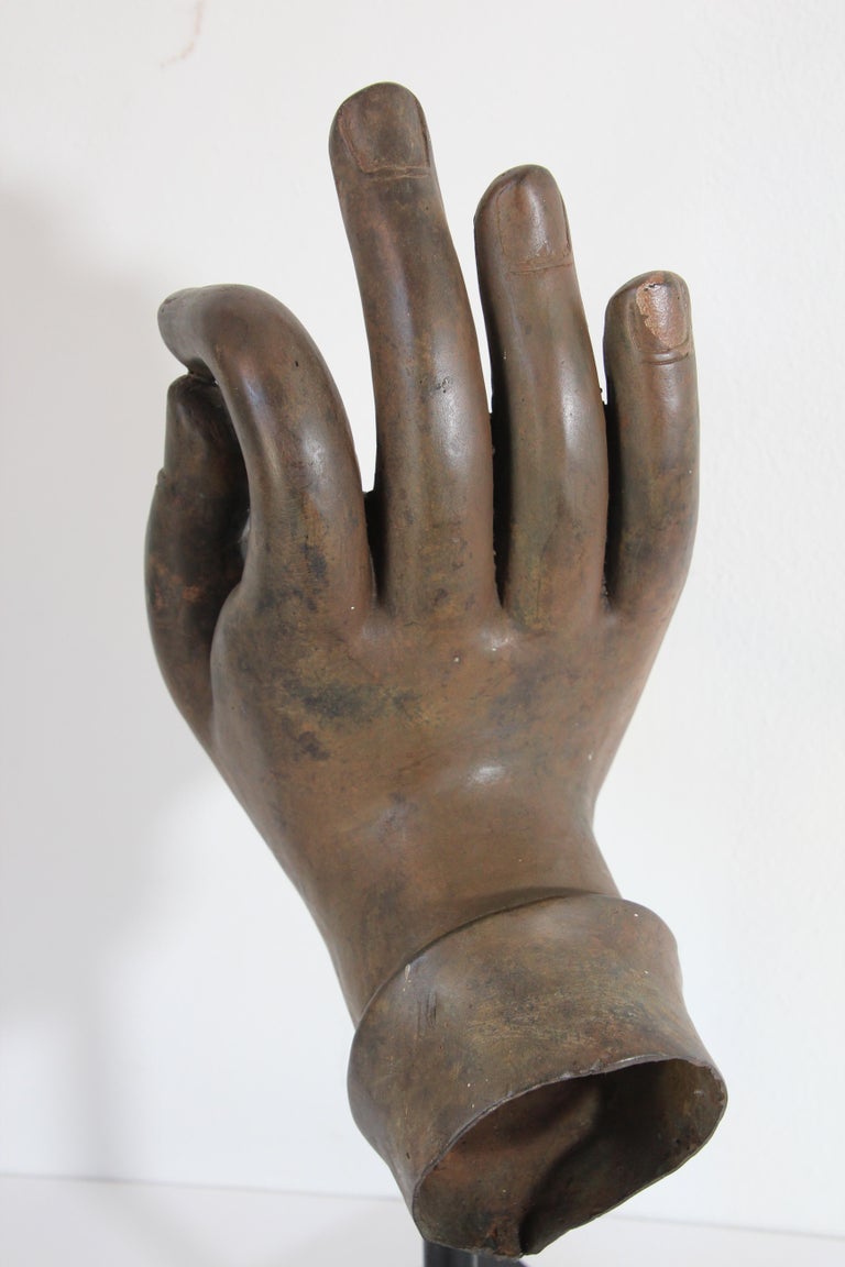 Large Cast Bronze Buddha Hand Sculpture on Stand For Sale at 1stDibs ...