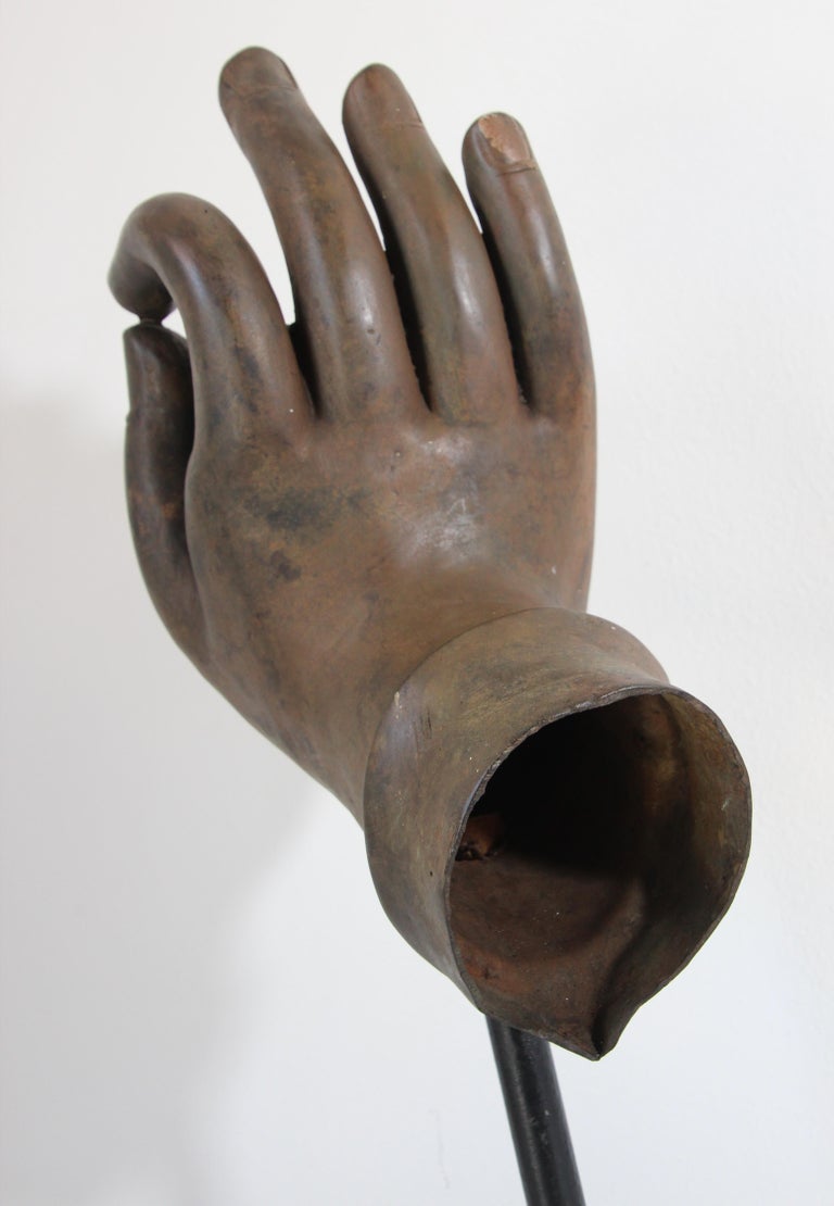 Large Cast Bronze Buddha Hand Sculpture on Stand For Sale at 1stDibs ...