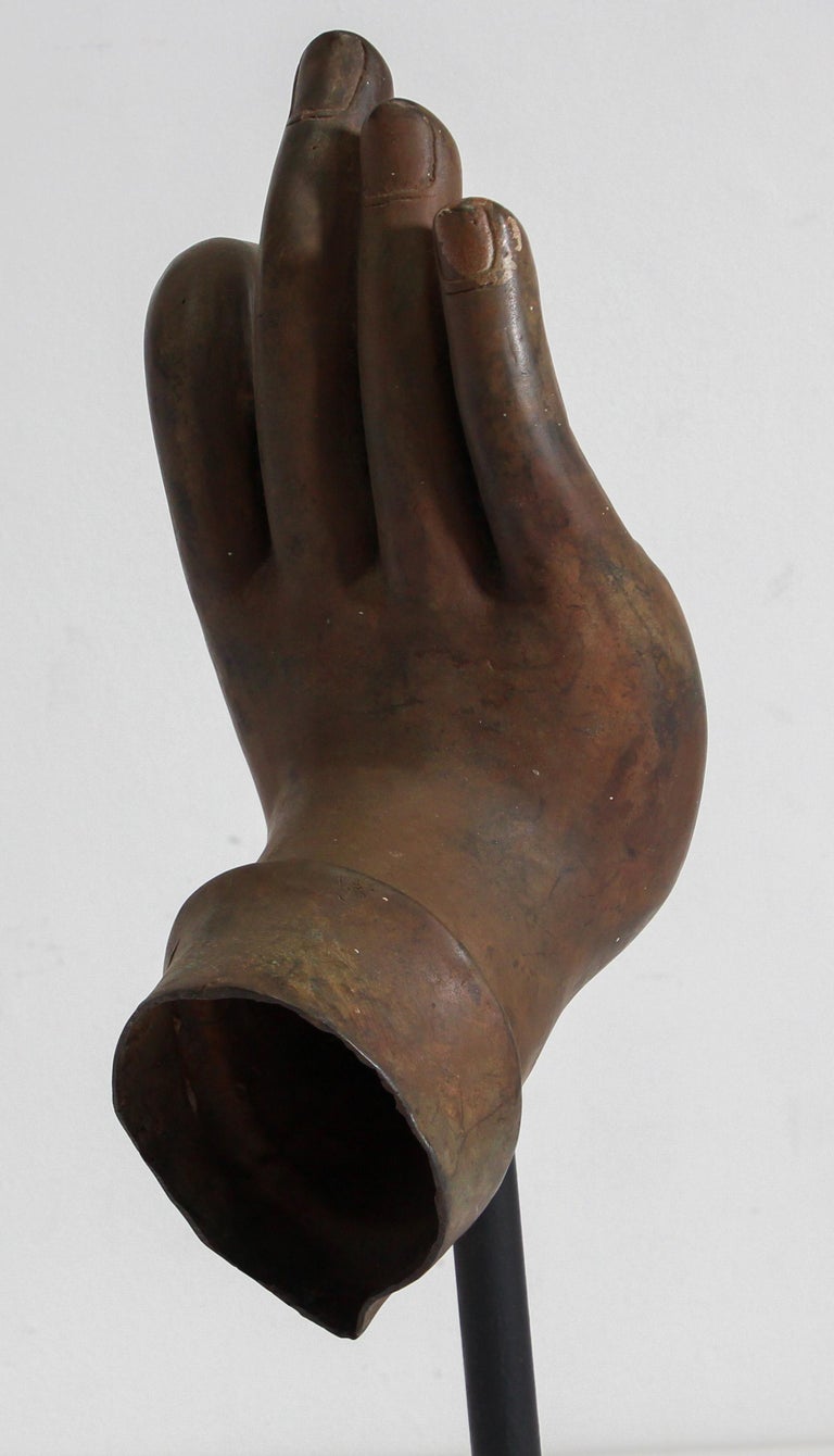 Large Cast Bronze Buddha Hand Sculpture on Stand For Sale at 1stDibs ...