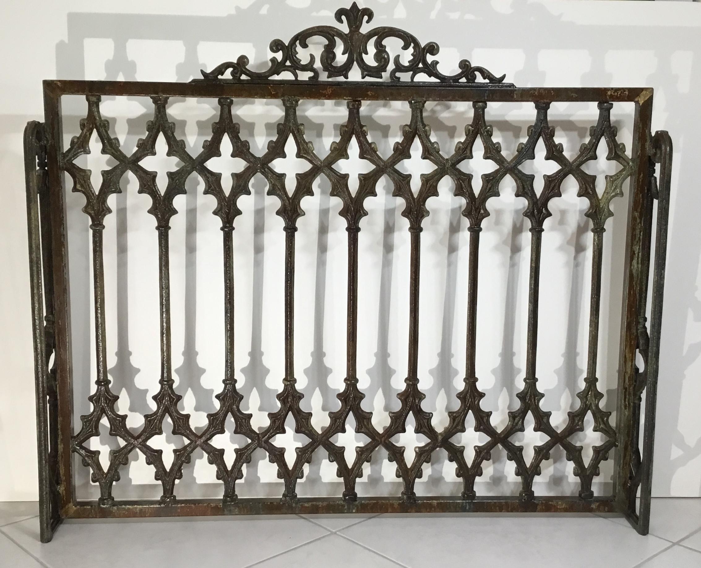 Large Cast Iron Fireplaces Screen at 1stDibs | cast iron fireplace ...