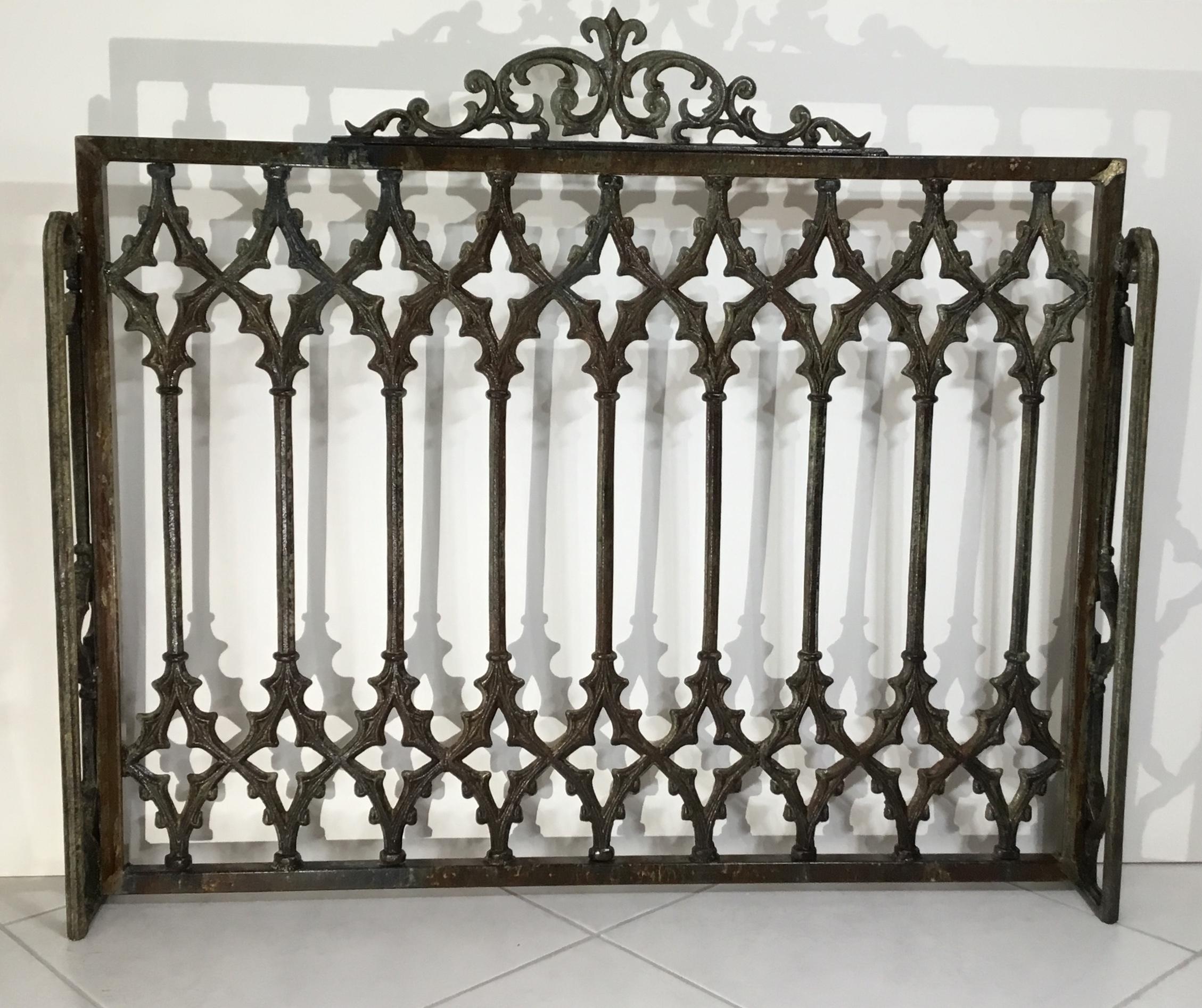 Large Cast Iron Fireplaces Screen at 1stDibs | cast iron fireplace ...