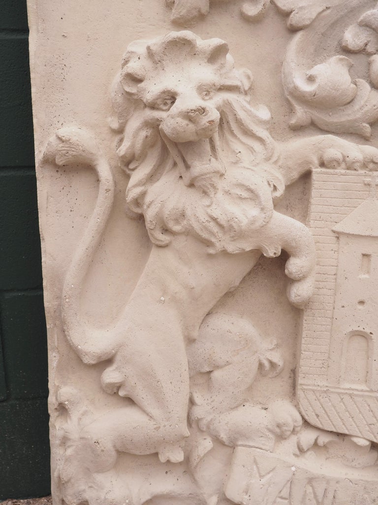 Large Cast Stone Coat of Arms Chateau Plaque from Belgium For Sale at ...