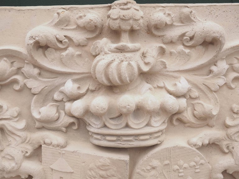 Large Cast Stone Coat of Arms Chateau Plaque from Belgium For Sale at ...