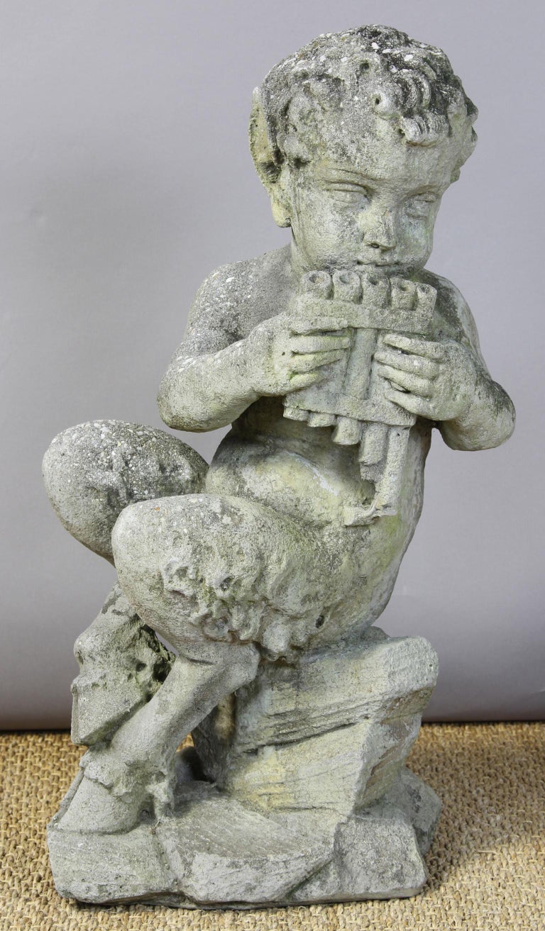 Large Cast Stone Garden Statue of Pan at 1stDibs | pan garden statue ...