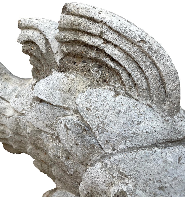 Large Cast Stone Stylized Koi Fish Sculpture For Sale at 1stDibs