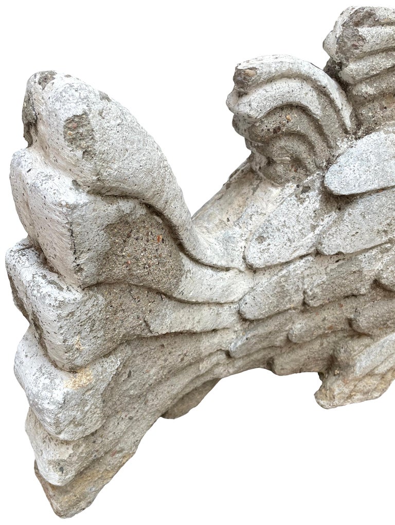 Large Cast Stone Stylized Koi Fish Sculpture For Sale at 1stDibs