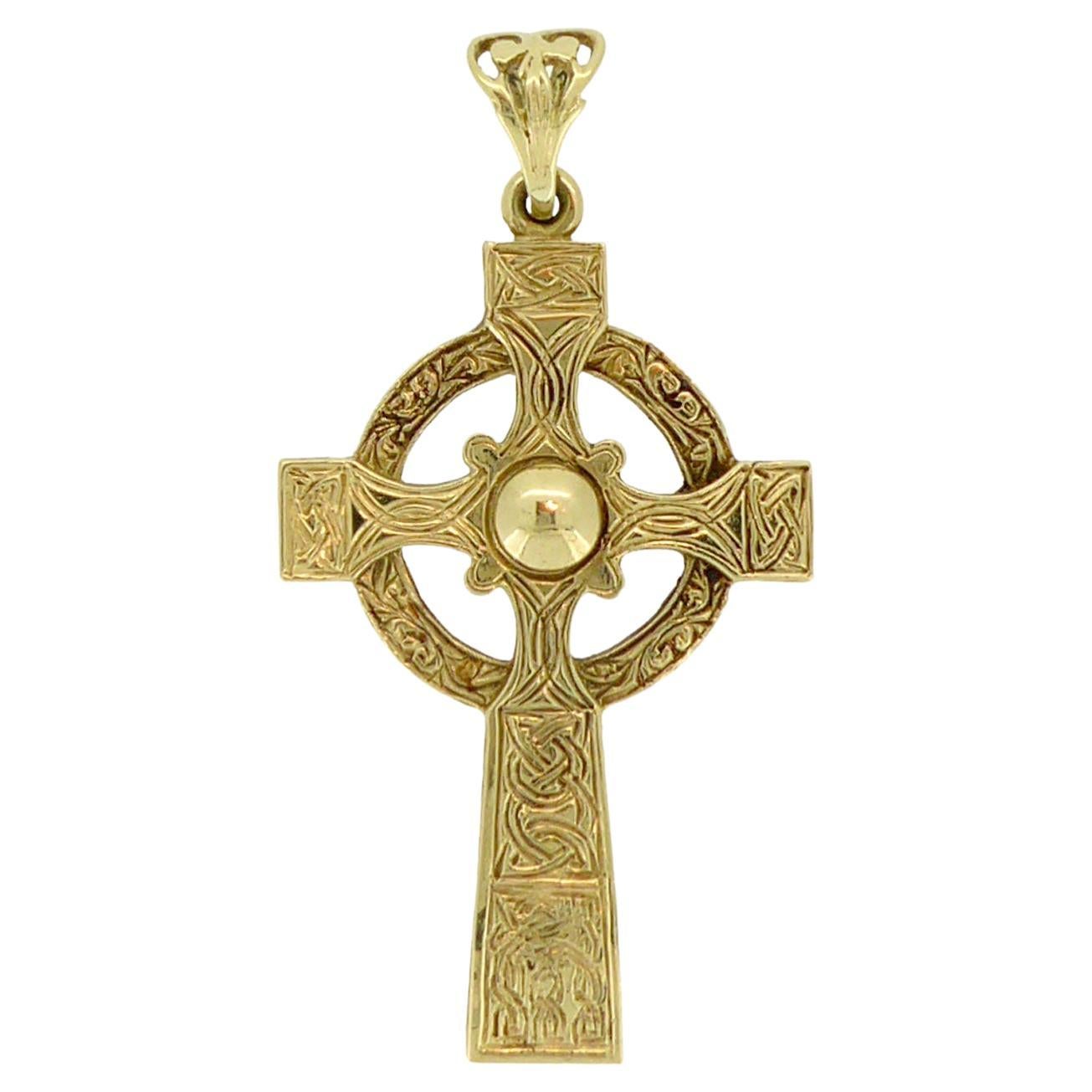 Large Celtic Gold Cross in 9ct Yellow Gold Hallmarked 2002 at 1stDibs