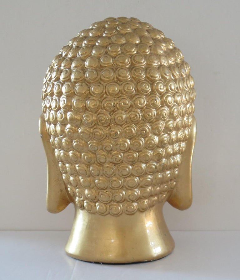 Large Ceramic Buddha Head or Bust with Real Gold Leaf, Asian Origin For ...