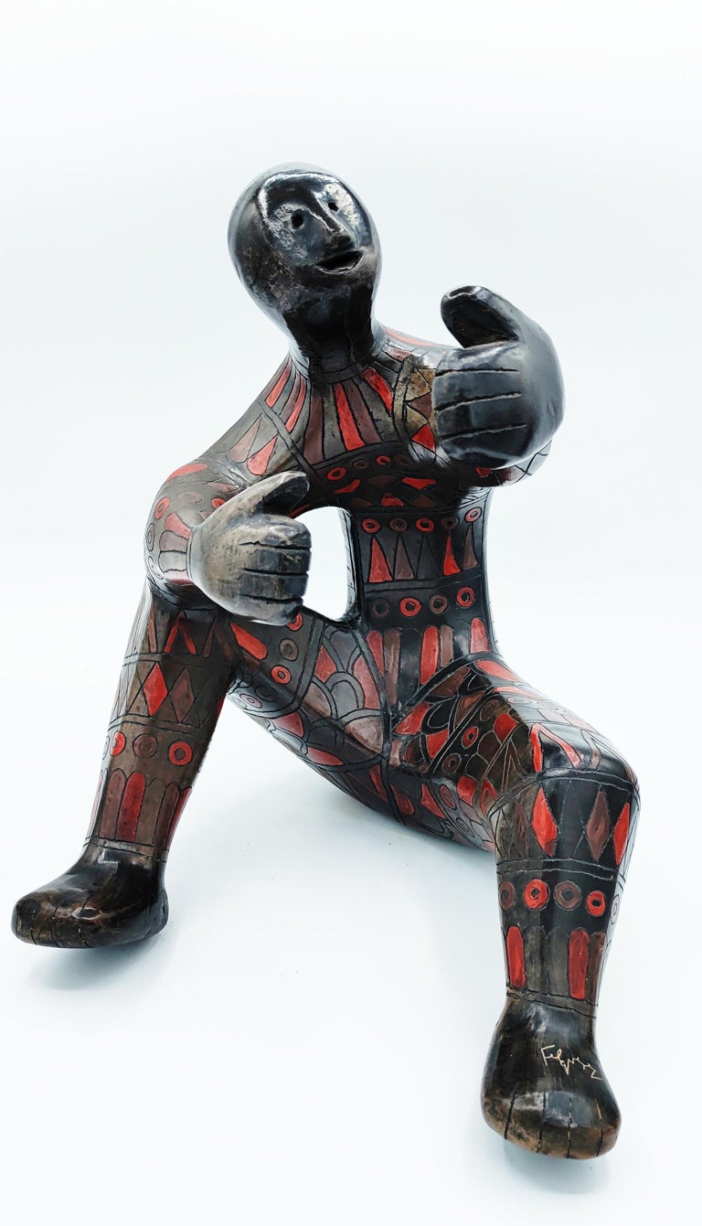 Large Ceramic Figurine Sculpture, 1960s For Sale at 1stDibs