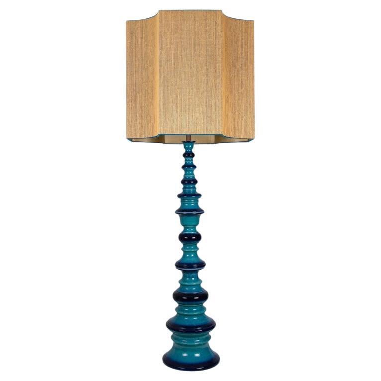 Large Ceramic Floor Lamp with New Custom Made Lampshade René Houben ...