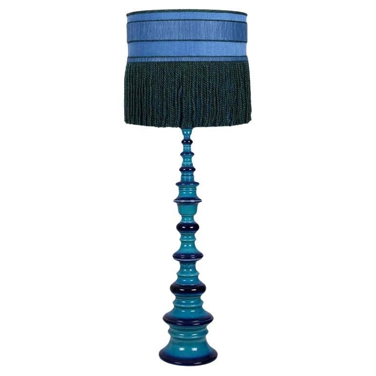 Extra Large Ceramic Floor Lamp with New Silk Custom Made Lampshade René ...