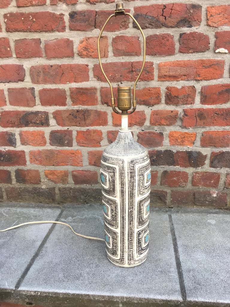 Large Ceramic Lamp Base, Origin Usa or Canada, circa 1960-1970 For Sale ...