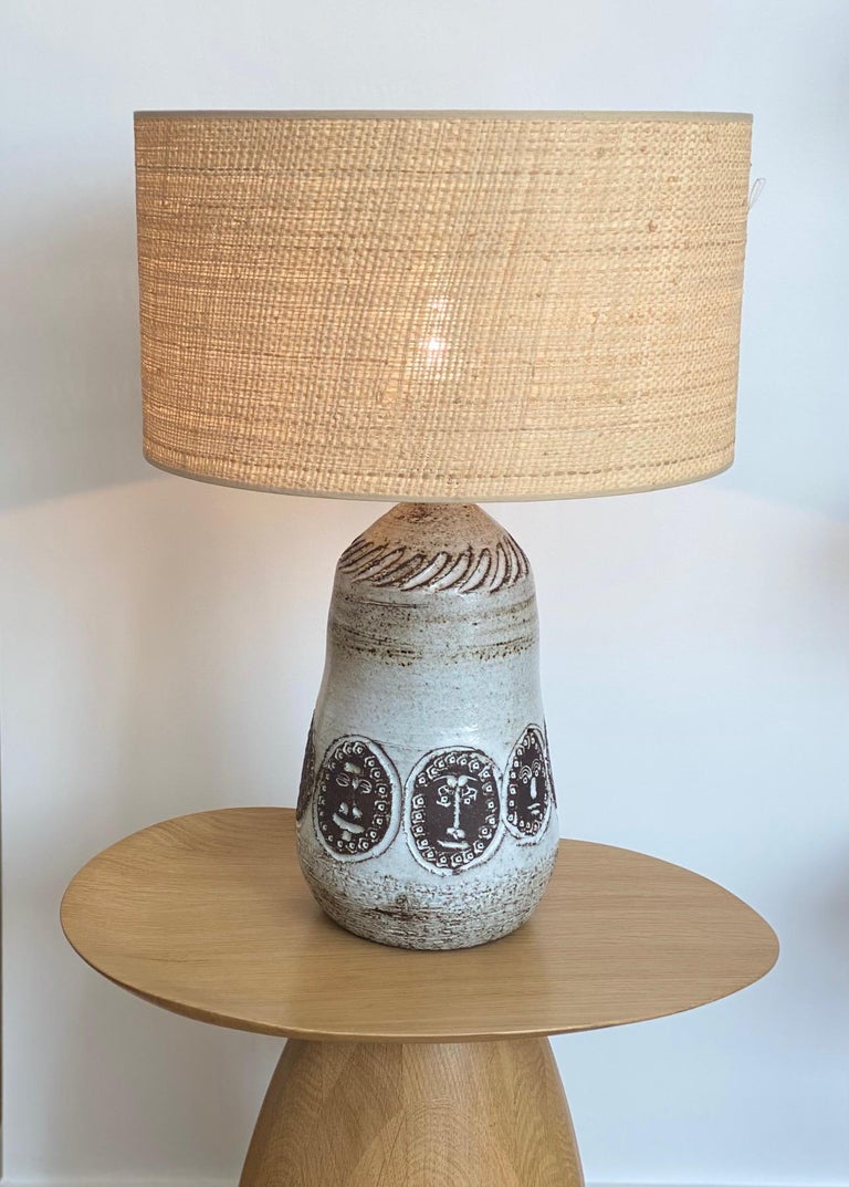 Large Ceramic Lamp Base Signed by Albert Thiry, Vallauris, 1960s For ...