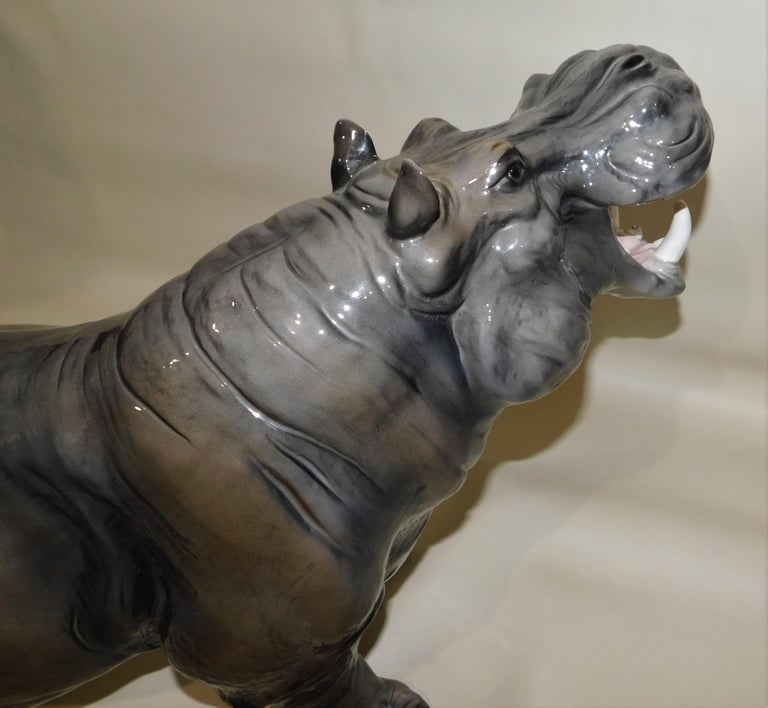 Large Ceramic Mid-Century Modern Italian Hippo at 1stDibs | ceramic ...