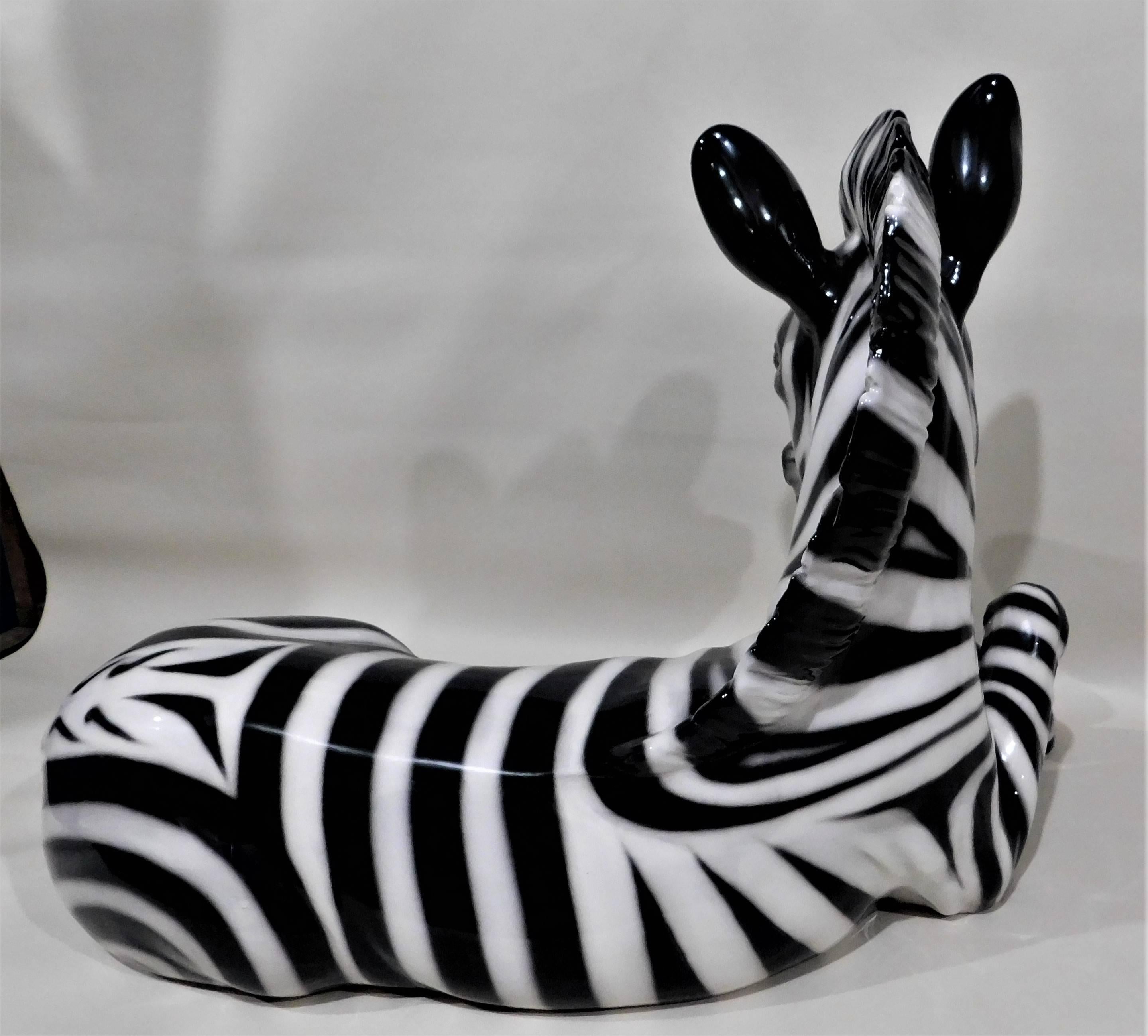 Large Ceramic Mid-Century Modern Italian Zebra at 1stDibs | ceramic ...