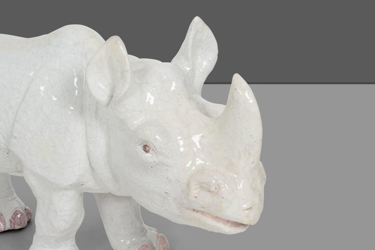 Large Ceramic Rhino For Sale at 1stDibs | rhino ceramic