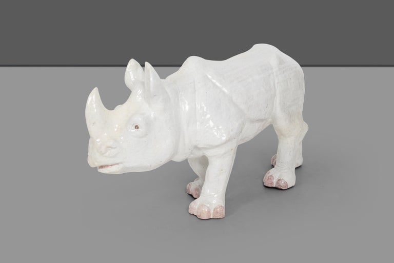 Large Ceramic Rhino For Sale at 1stDibs | rhino ceramic