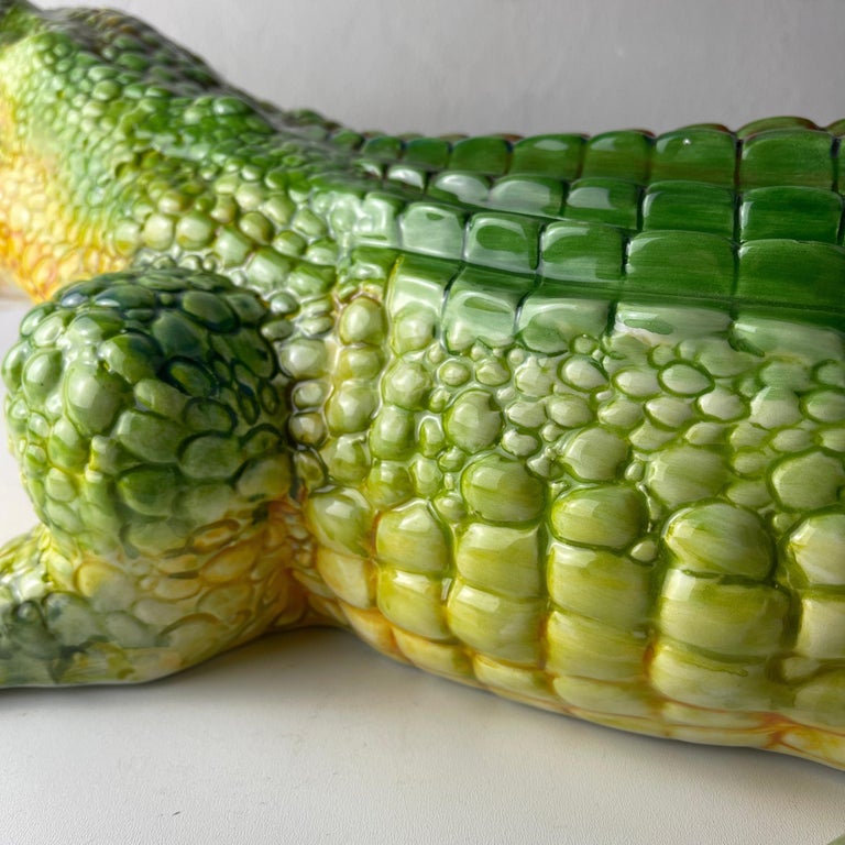 Large Ceramic Sculpture Crocodile from Bassano Italy 1980s For Sale at ...