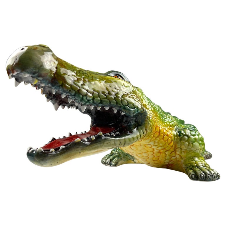 Large Ceramic Sculpture Crocodile from Bassano Italy 1980s For Sale at ...