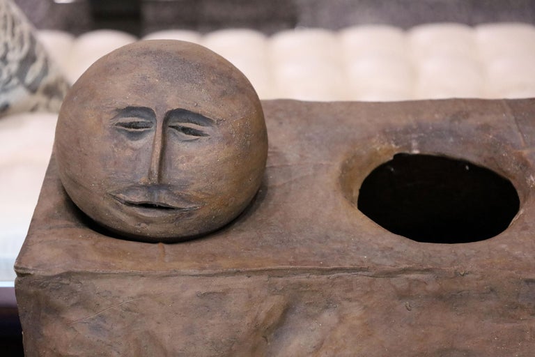 Large Ceramic Sculpture of Four Round Heads on Singular Base For Sale ...