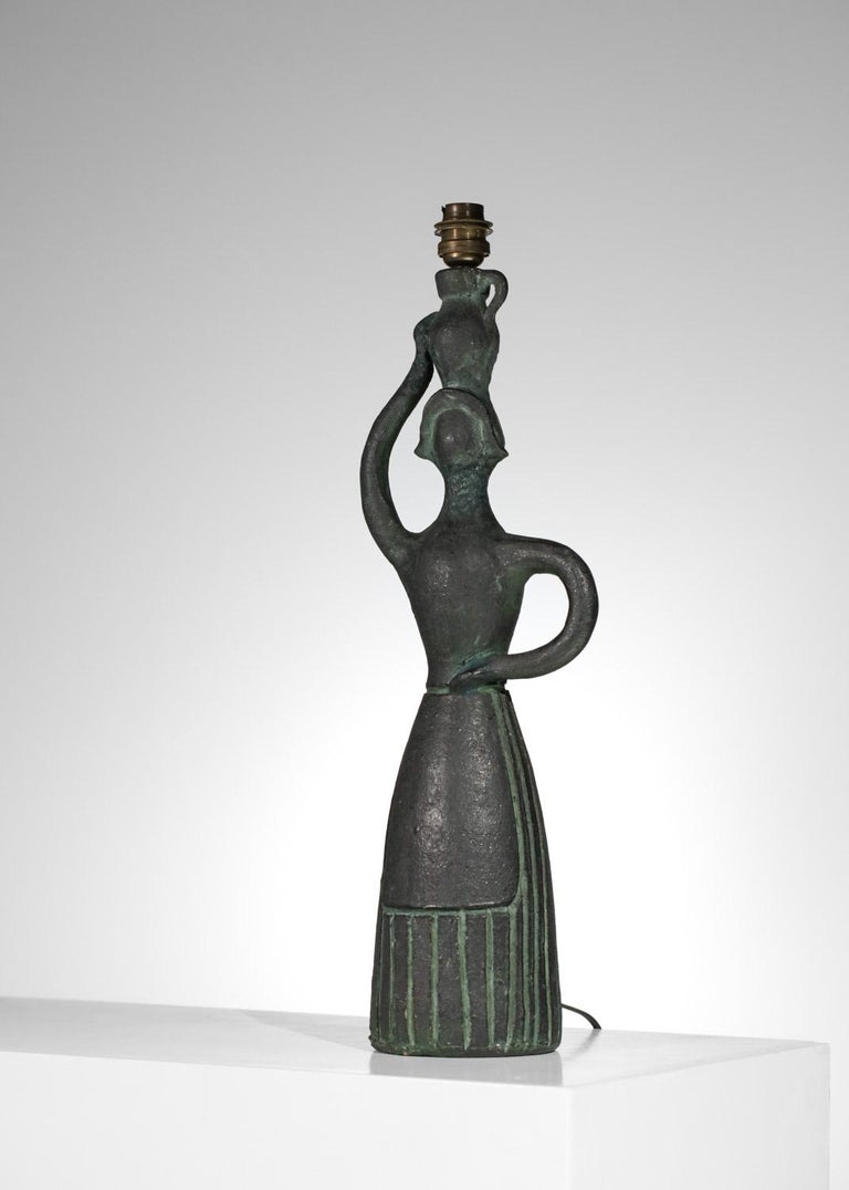 Large ceramic table lamp attributed to accolay 60s - G633 For Sale at ...