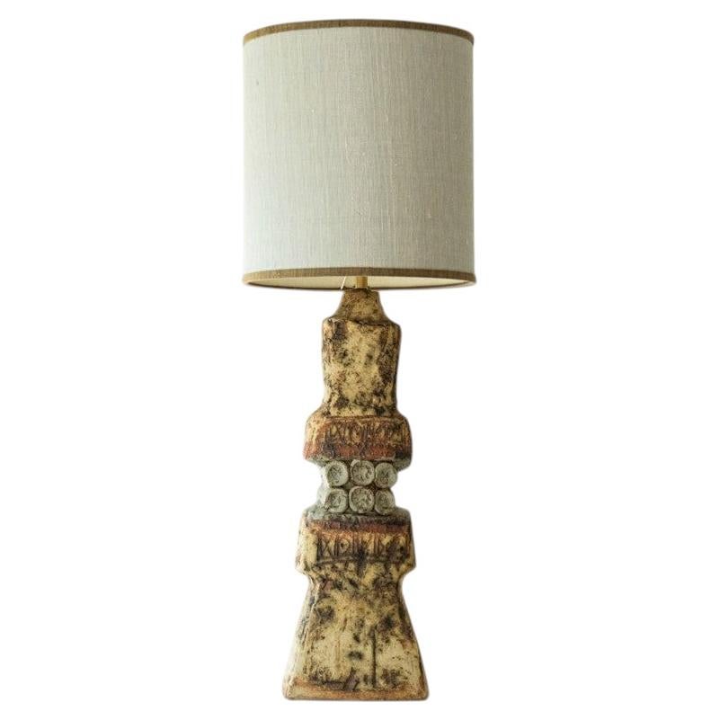 Large Ceramic Table Lamp by B. Rooke, New Lampshade by R. Houben, 1970 ...