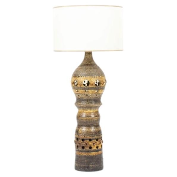 Large Ceramic Table Lamp by B. Rooke, New Lampshade by R. Houben, 1970 ...