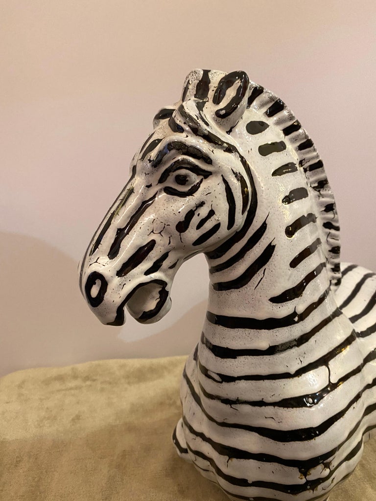 Large Ceramic Zebra at 1stDibs