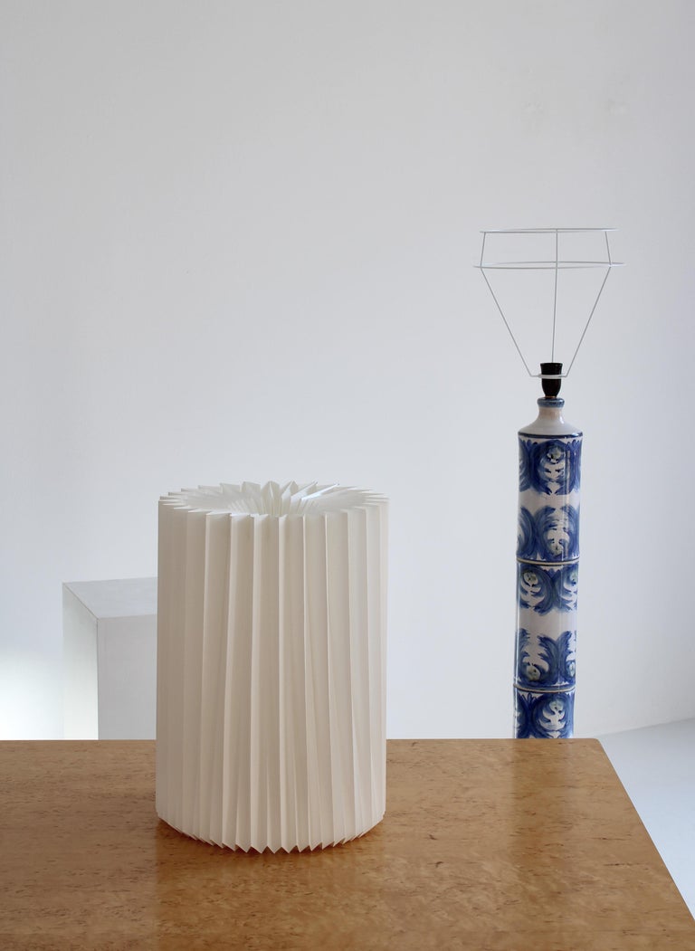 Large Ceramics Floor Lamp Hand Decorated by Viggo Kyhn, Denmark, 1960s ...