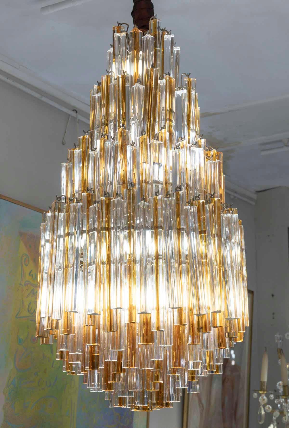 Large Chandelier by Veronese, Water Drop Model, Circa 1970. For Sale at ...