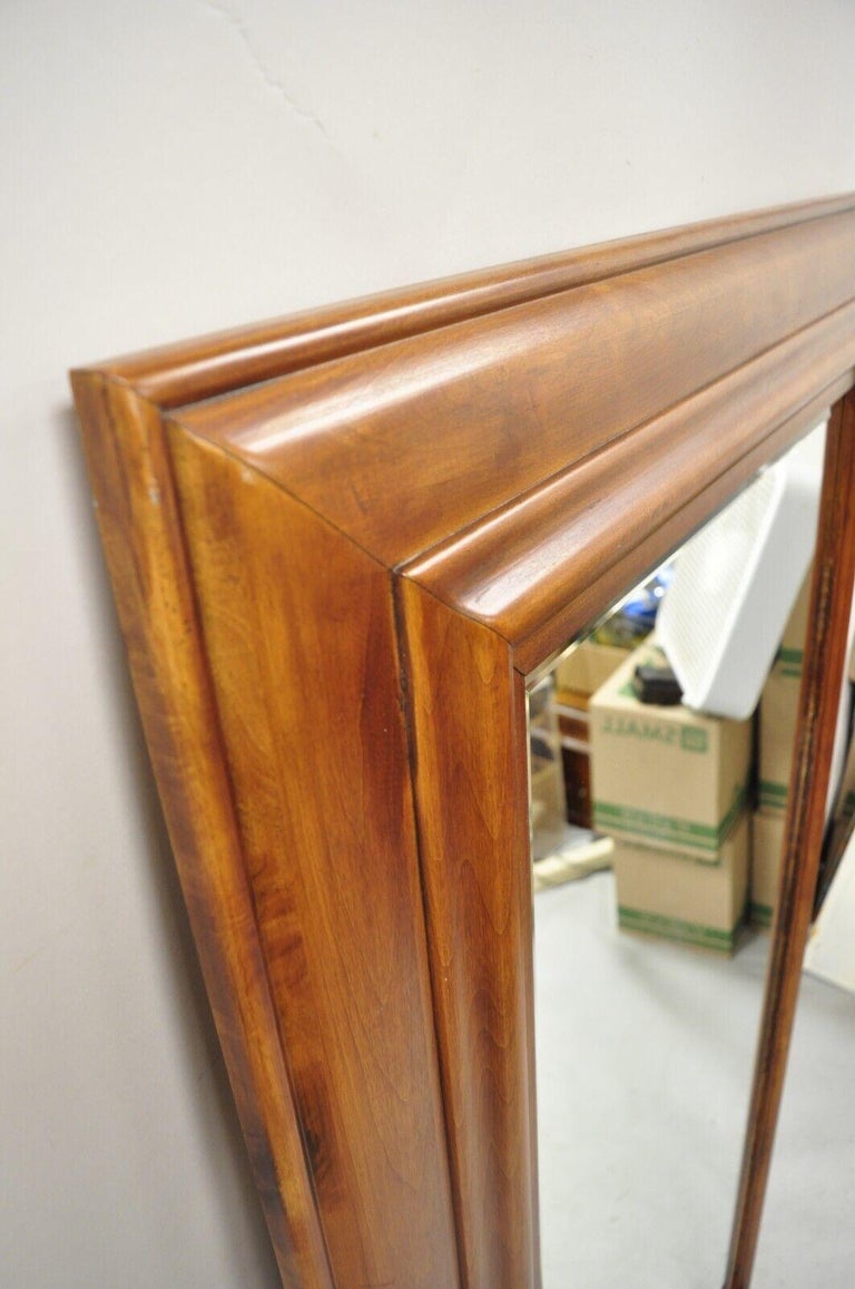 Large Cherry Wood Frame Beveled Glass Standing Dressing Hall Mirror For ...