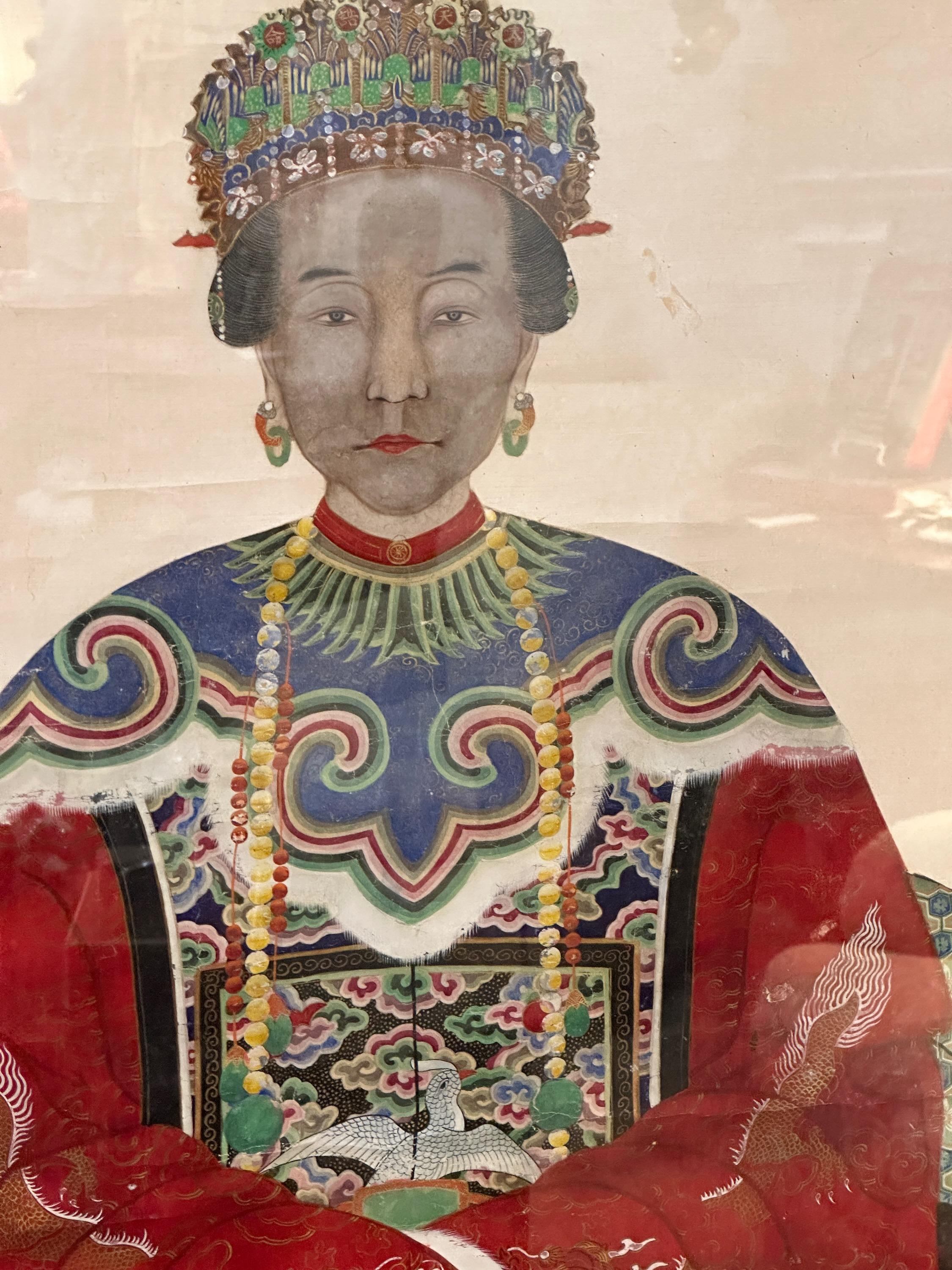 Large Chinese Ancestral Portrait For Sale at 1stDibs
