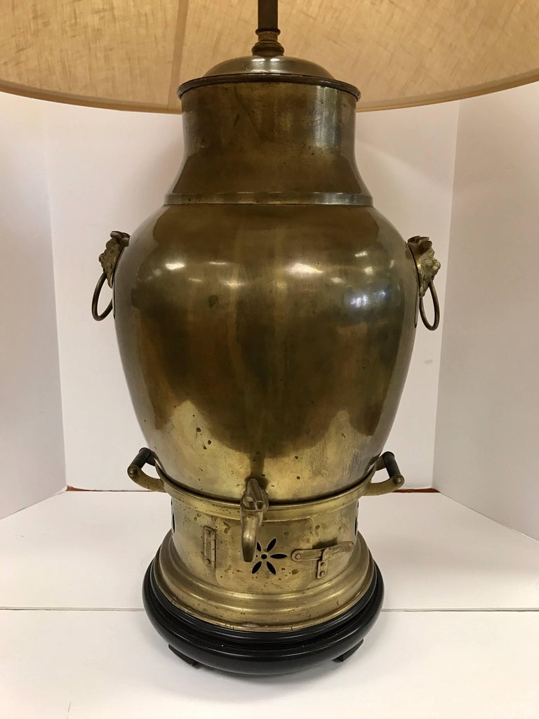 Large Chinese Brass Samovar Table Lamp For Sale at 1stDibs | samovar ...