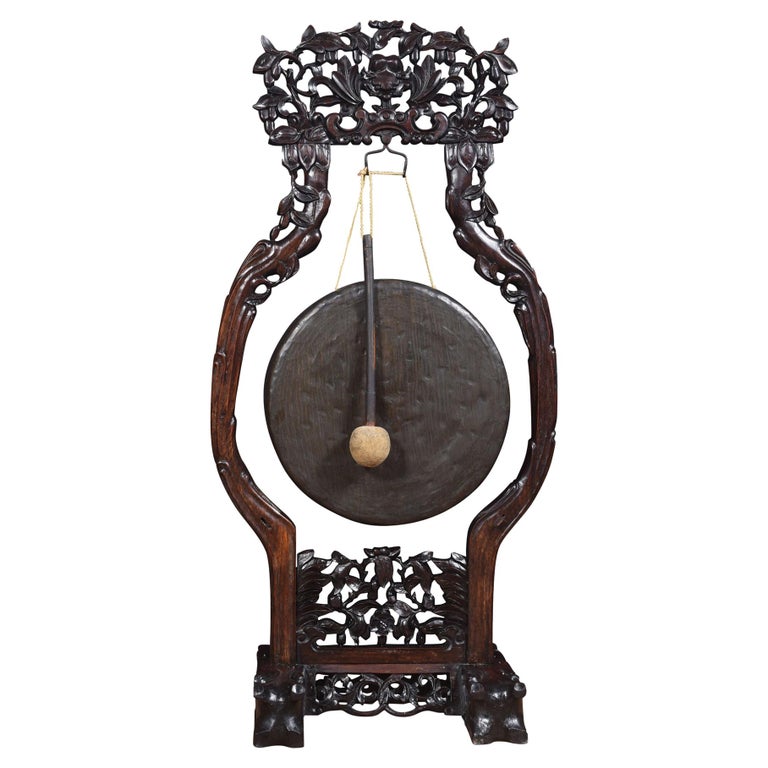 Large Chinese Carved Dinner Gong For Sale at 1stDibs