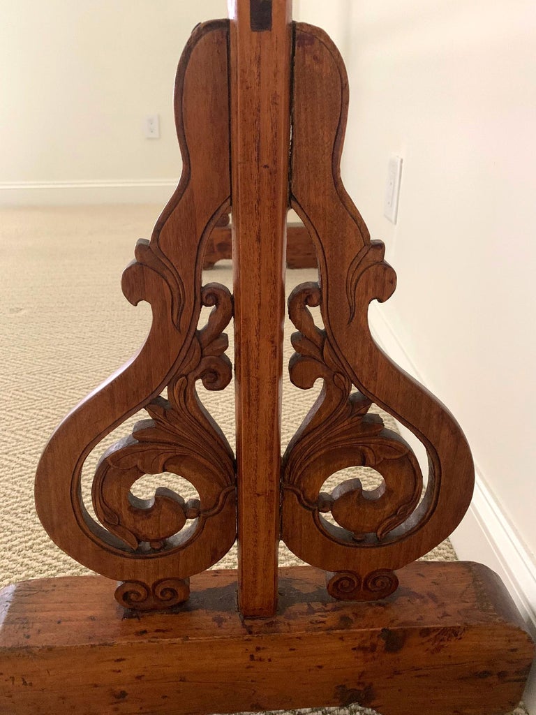 Large Chinese Carved Wood Robe Rack For Sale at 1stDibs