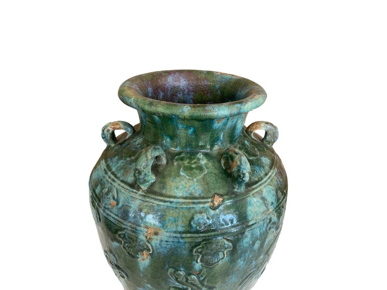 Chinese Ceramic "Martaban" Jar with Dragon Engravings and Tiger ...