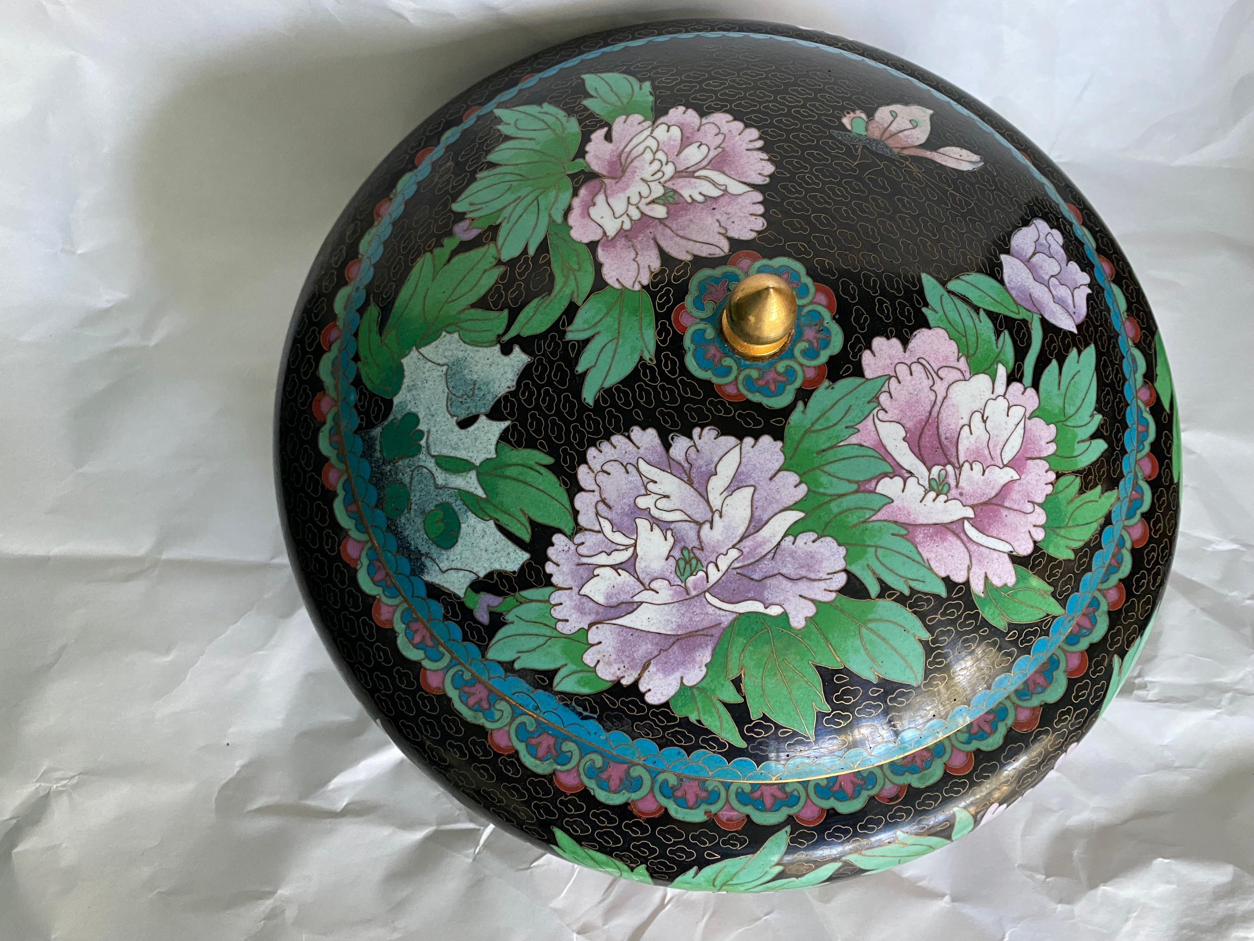 Large Chinese Cloisonne' Bowl and Lid For Sale at 1stDibs | cloisonne ...