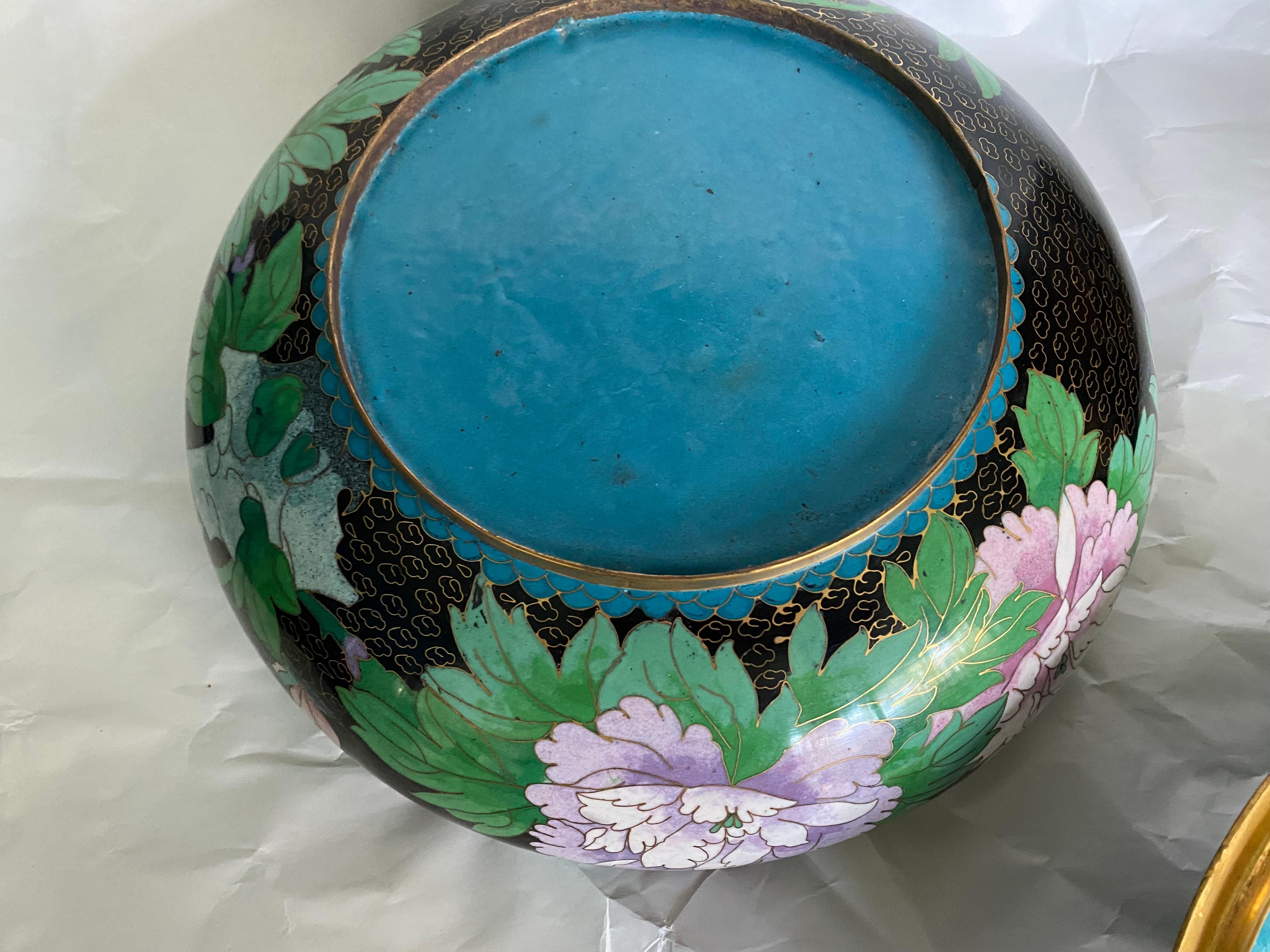 Large Chinese Cloisonne' Bowl and Lid For Sale at 1stDibs | cloisonne ...