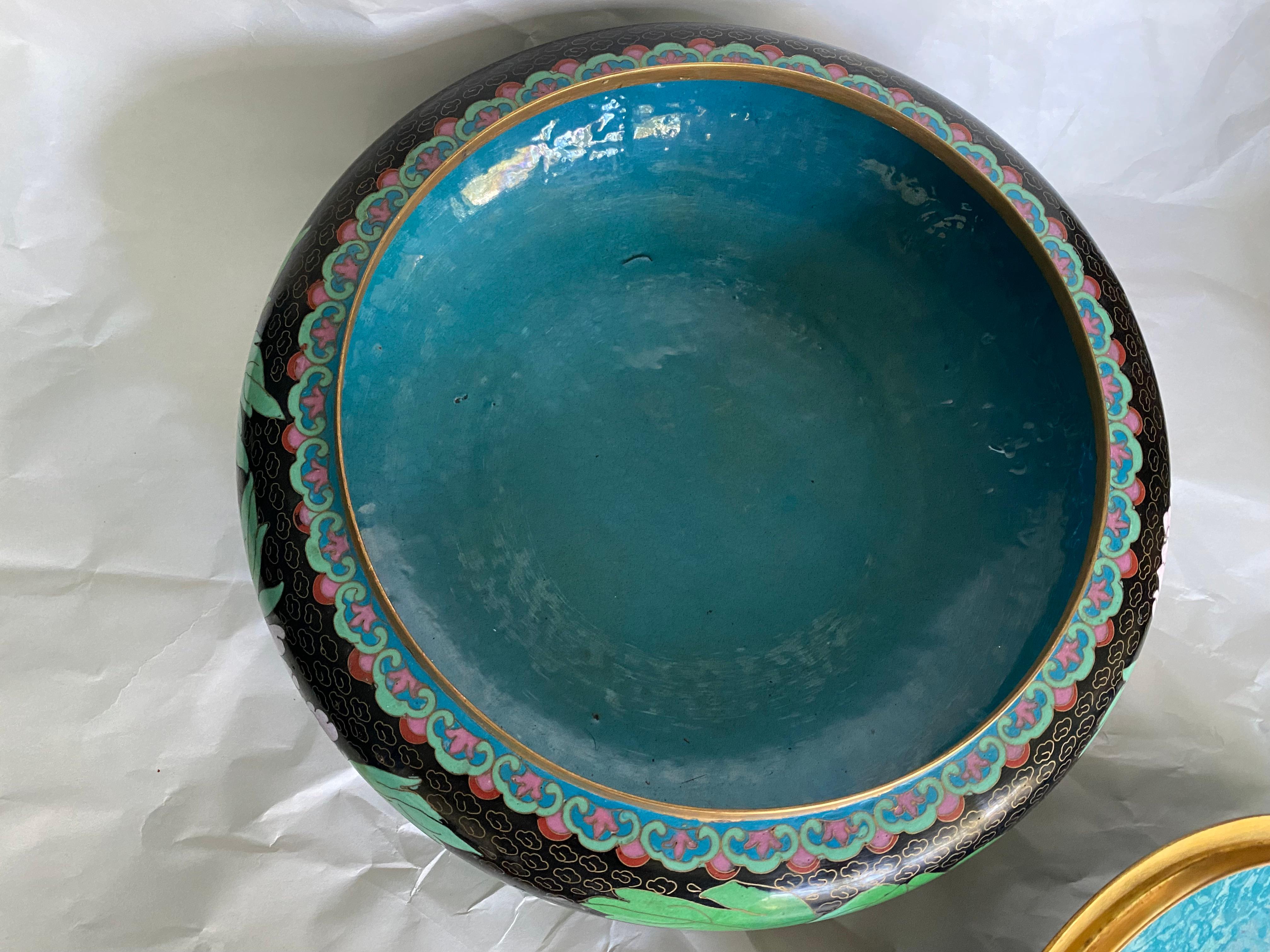 Large Chinese Cloisonne' Bowl and Lid For Sale at 1stDibs | cloisonne ...