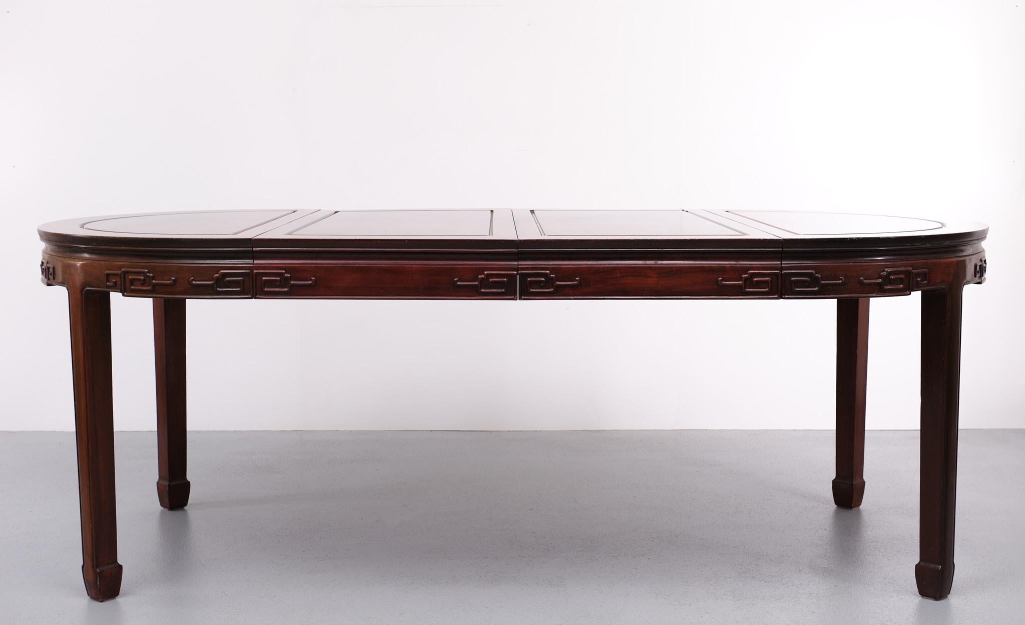 Large Chinese Dining Set 8 Chairs 1960s For Sale at 1stDibs