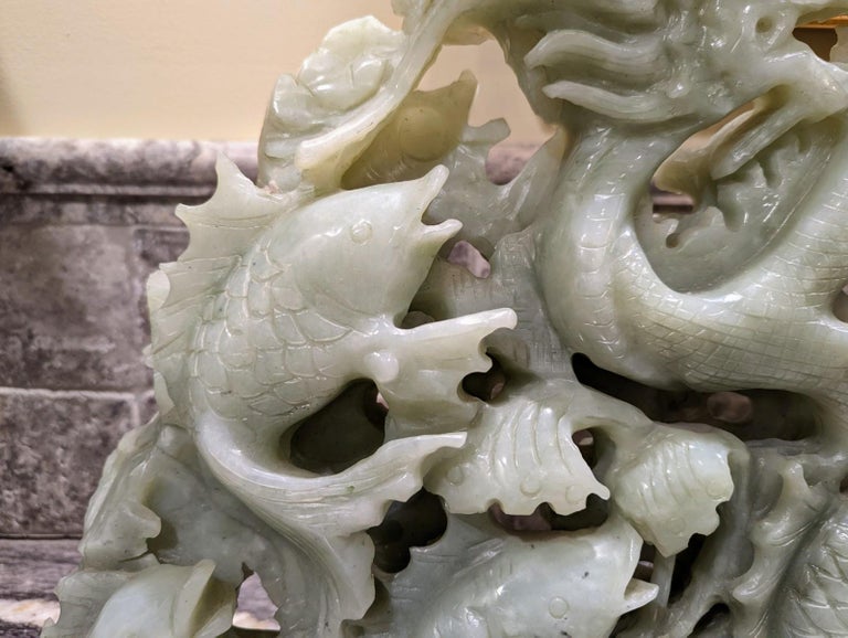 Large Chinese Nephrite Jade Stone Sculpture Hand Carved Fine Art ...